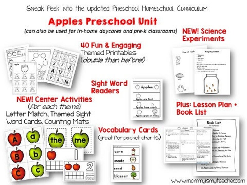 Fall Activities for Preschool~apples Preschool Printables~preschool ...