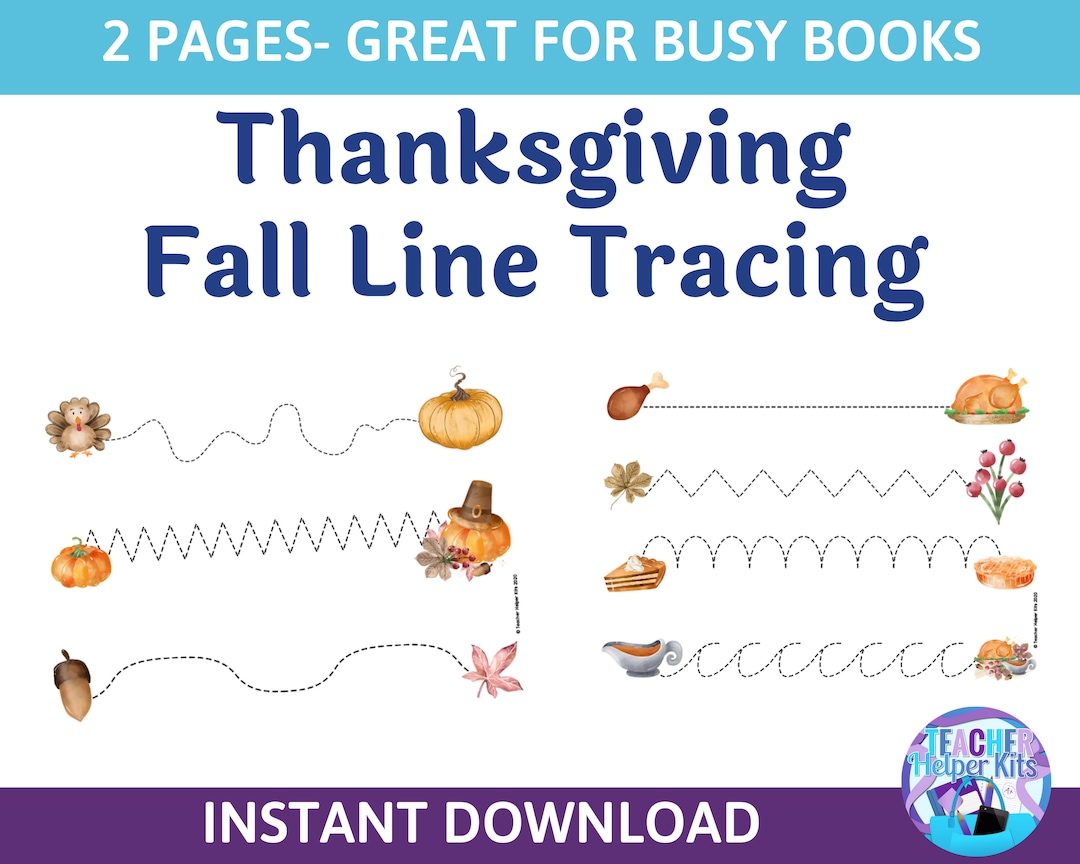 Fall Theme Line Tracing Handwriting Practice~ Fall Line Tracing ...