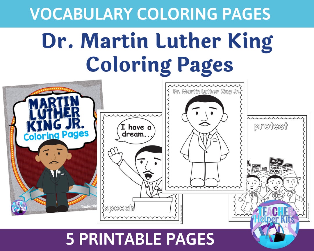 Martin Luther King Jr. Coloring Pages- Black History Month- Homeschool ...