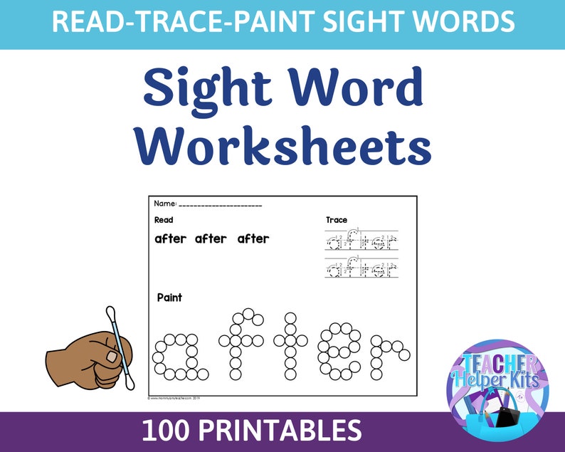 Sight Word Worksheets - Etsy