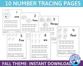 Number Tracing Practice Numbers 1 Through 10 One Through Ten Number ...