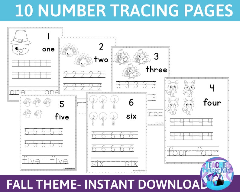 Number Tracing Practice - Numbers 1 Through 10 - One Through Ten ...