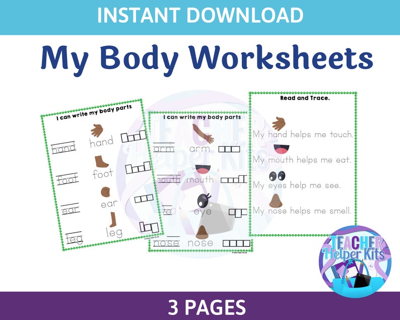 My Body Parts Printable, Human Body Parts, All About My Body, Human ...