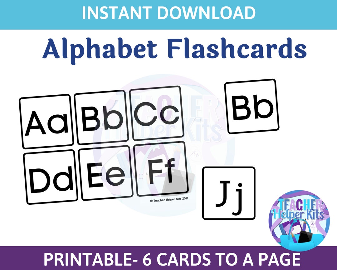 Printable Alphabet Flashcards Preschool Homeschool Montessori Daycare ...