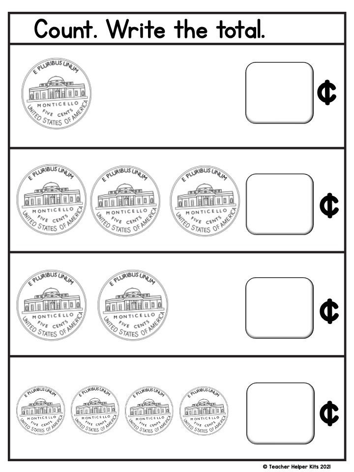 Money Curriculum Money Worksheets Kindergarten Math at Home - Etsy