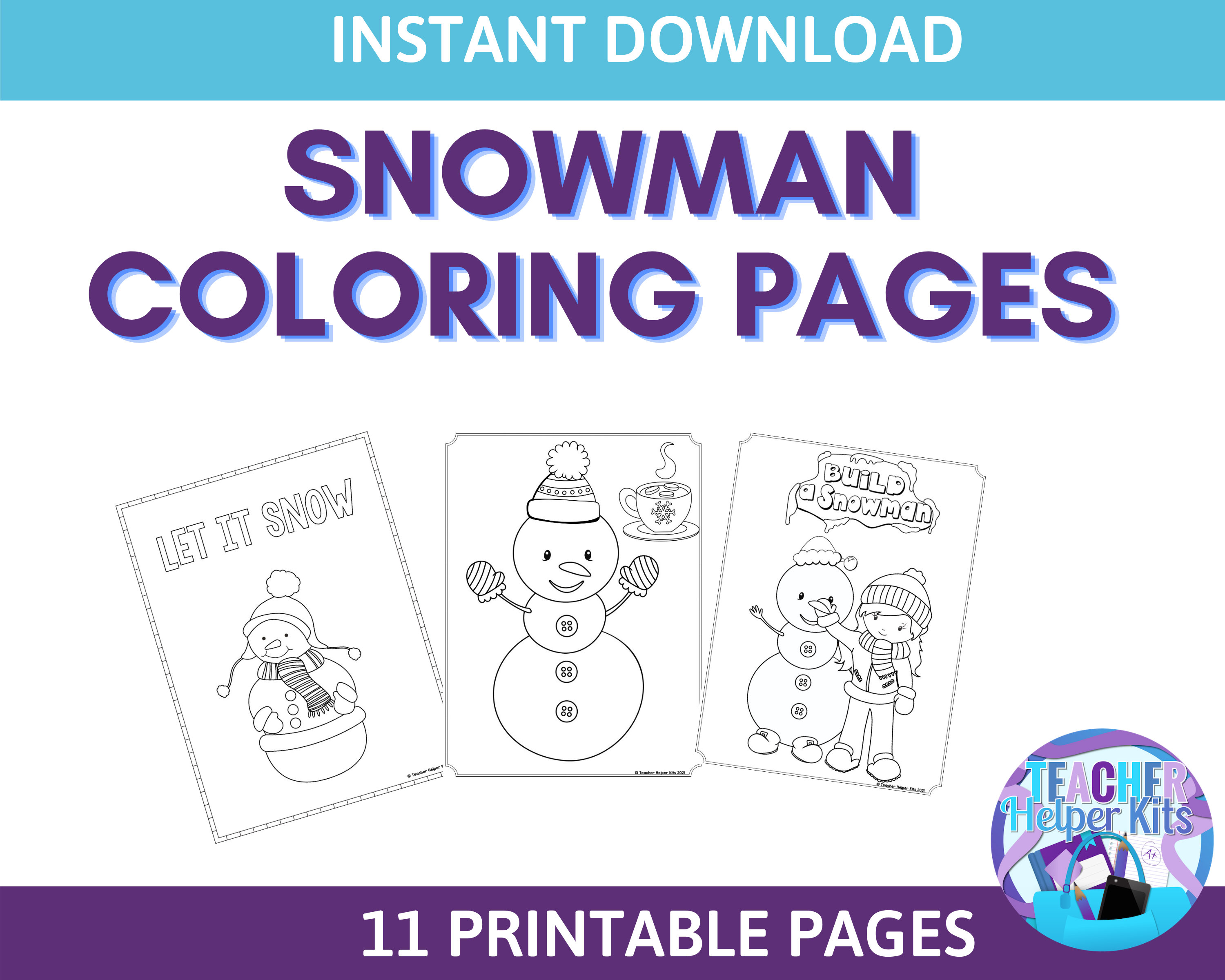 Snowman Coloring Pages, Snowman Coloring, Winter Coloring Pages, Winter ...
