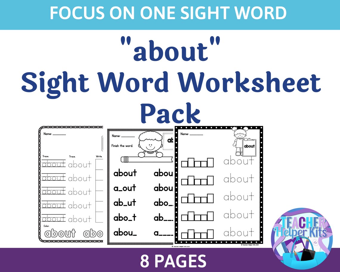 Sight Word Worksheets- Sight Word Printables- Individual Sight Word ...