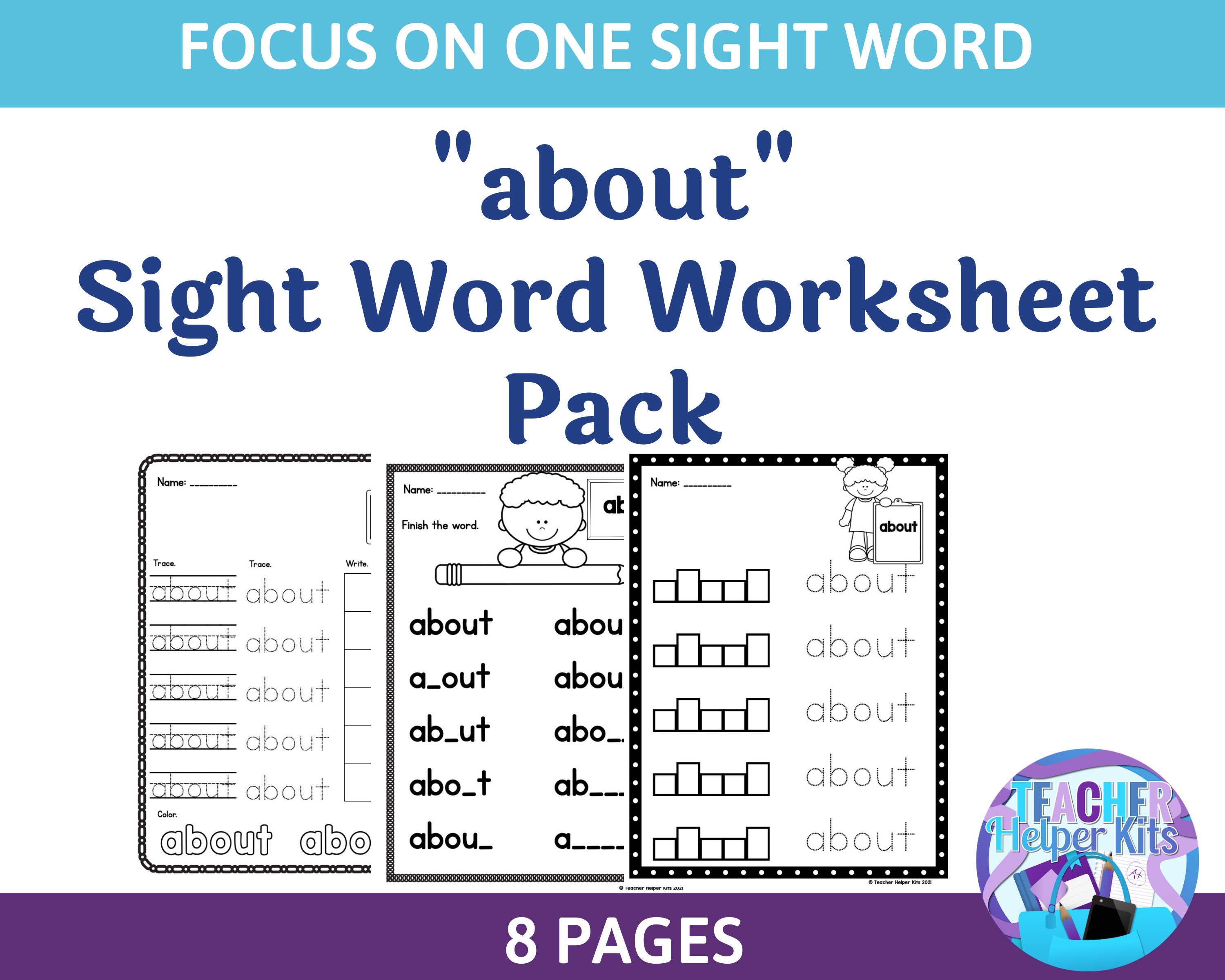 Sight Word Worksheets- Sight Word Printables- Individual Sight Word ...