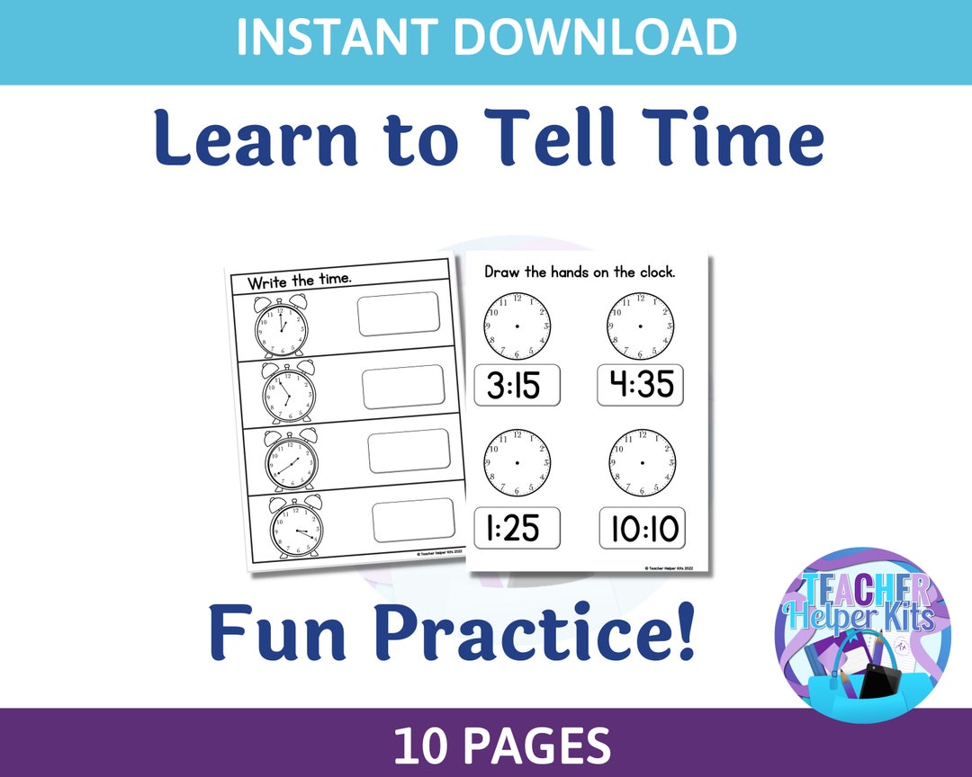 Learn to Tell Time~ Telling Time Worksheets- Kindergarten Math- at Home ...