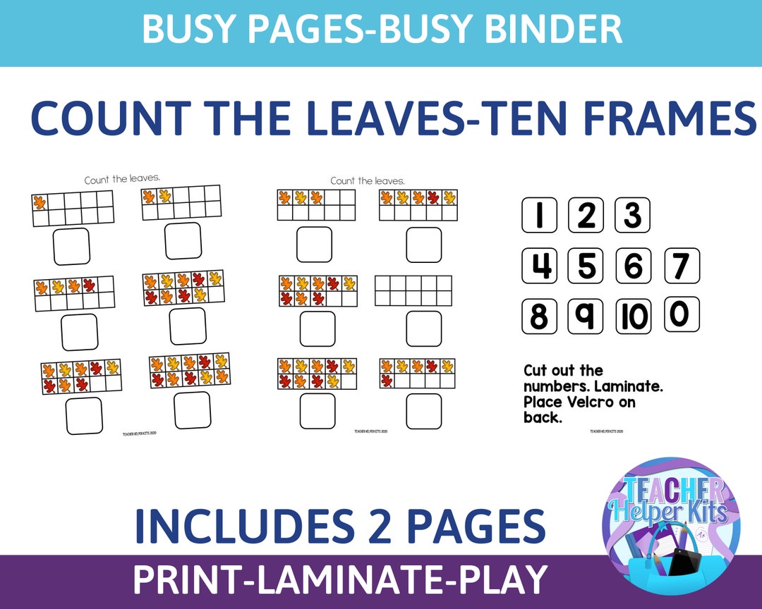 Count the Leaves Worksheet, Counting Game, Educational Preschool ...