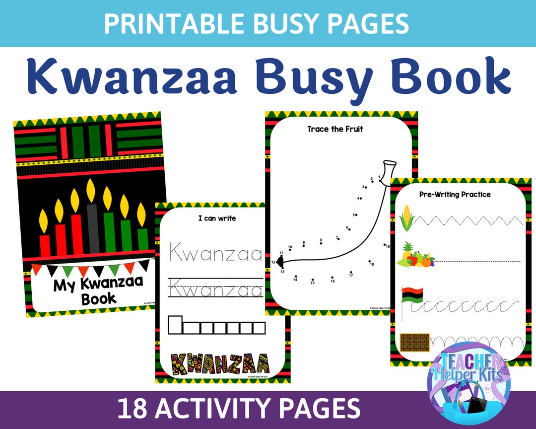 Kwanzaa Activity- Kwanzaa Busy Book- Kwanzaa Printable- Kwanzaa Busy ...
