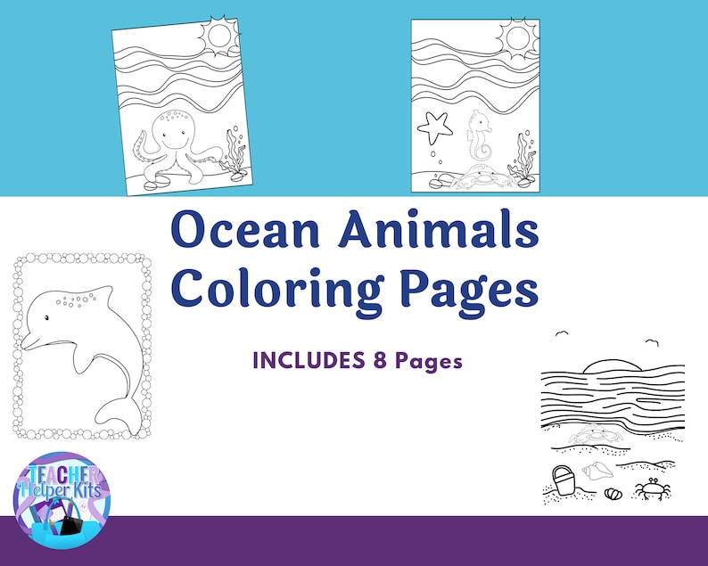 Printable Coloring Page, Ocean Animals Sea Animals, Kids Printable ...