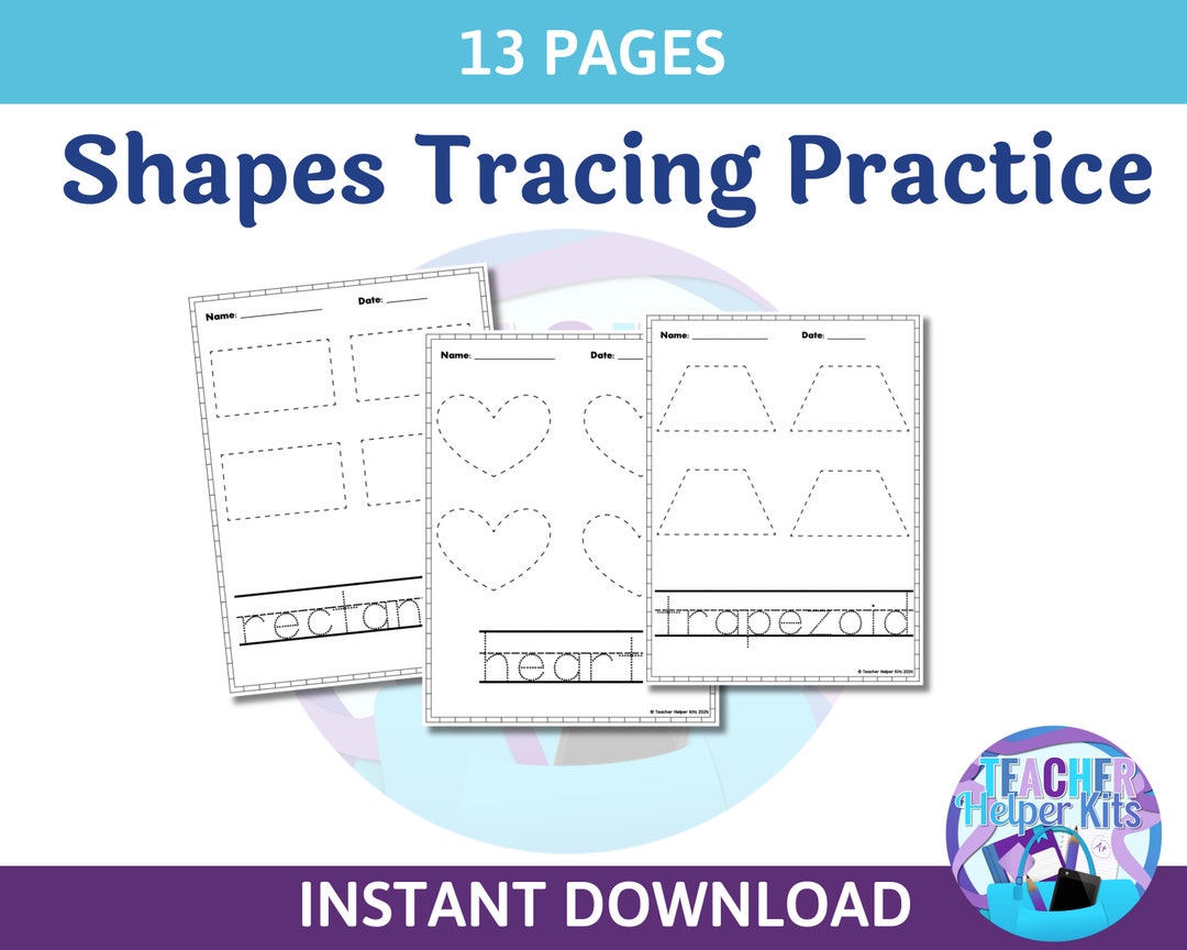 Preschool Shape Tracing, Basic Shape Tracing, Shape Tracing Worksheets ...