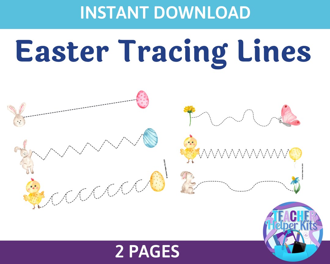 Trace Lines Easter Preschool Toddler Busy Book - Easter Tracing Lines ...