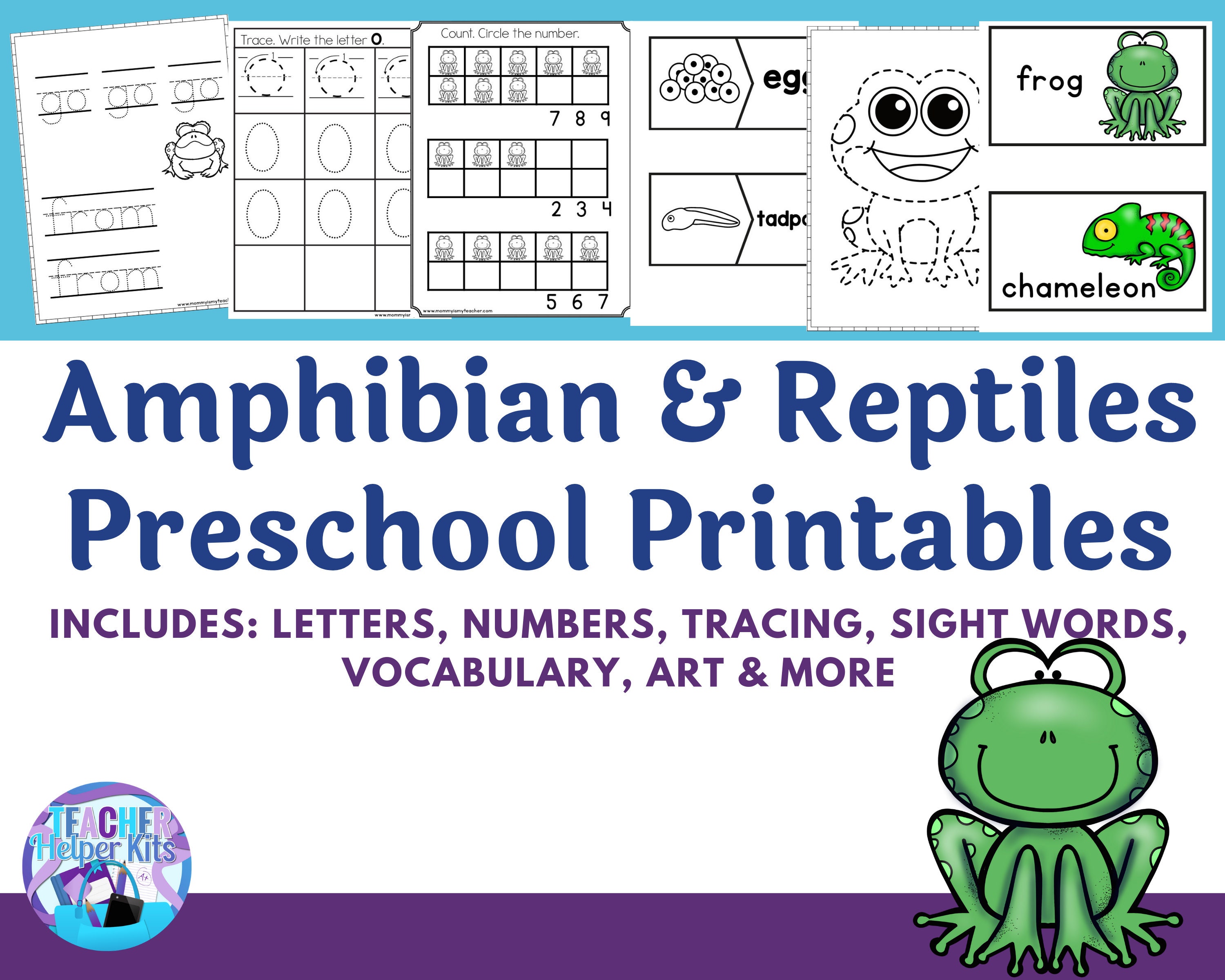 Amphibian & Reptiles Preschool Printablespreschool Curriculum Learning ...