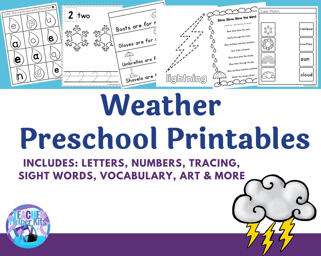 Weather Preschool Printables~preschool Curriculum Learning Activities ...