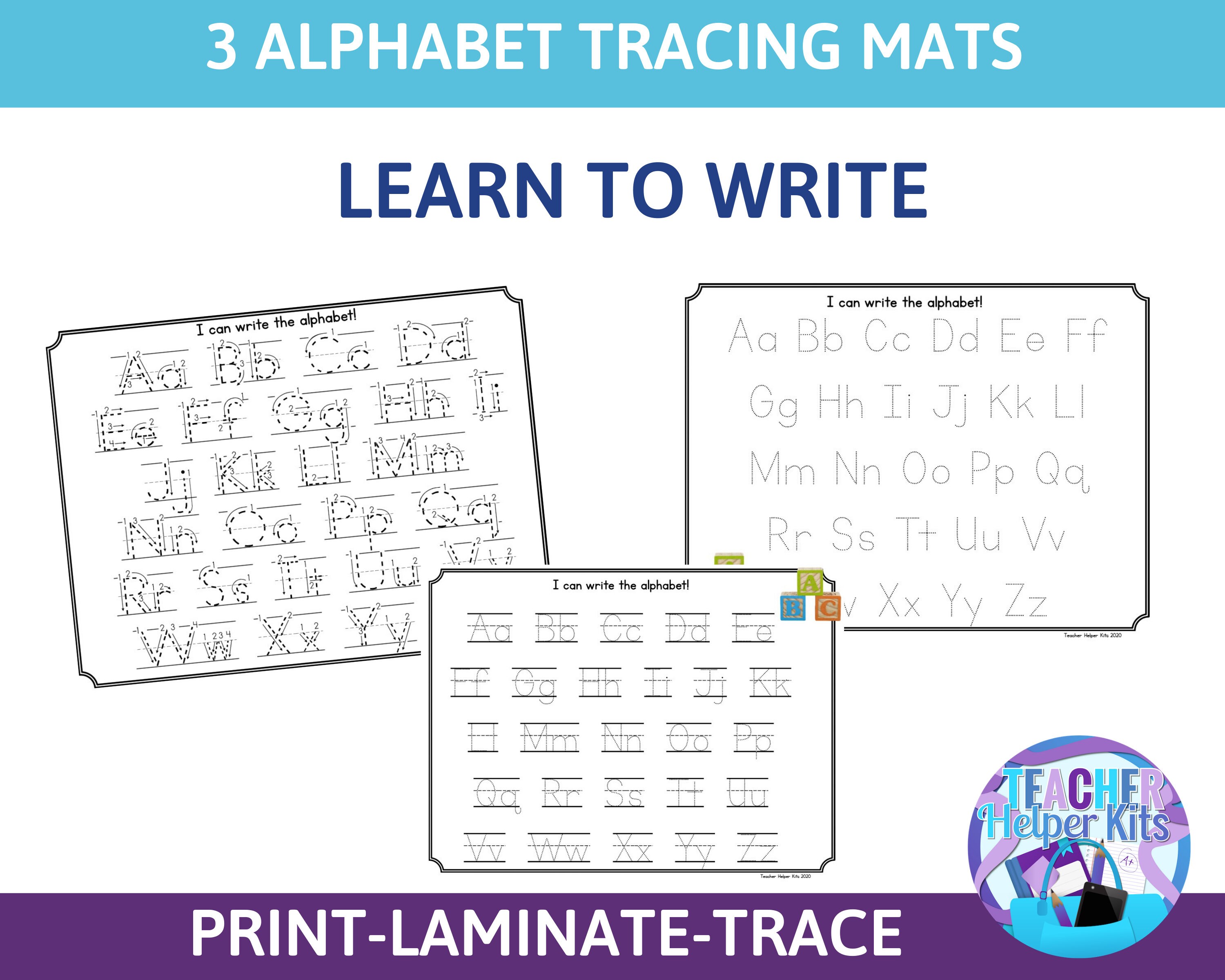 Alphabet Letter Tracing - Printable Homeschool Worksheet - Preschool ...