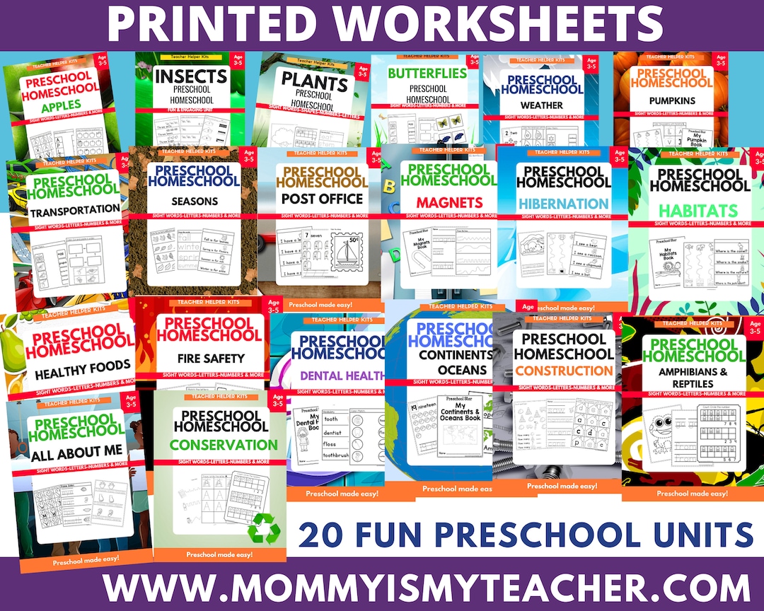 PRINTED Preschool Bundle, Pre-k Busy Binder, Alphabet Practice ...