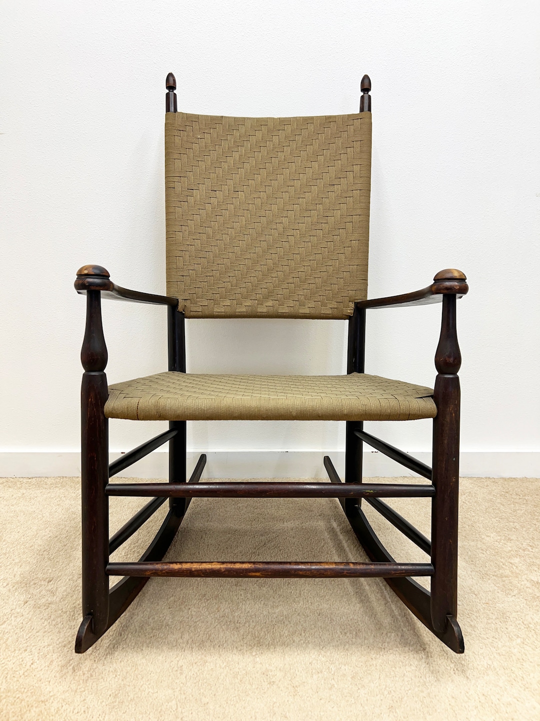 Vintage Shaker Style Rocker Woven Seat Rocking Chair - Etsy