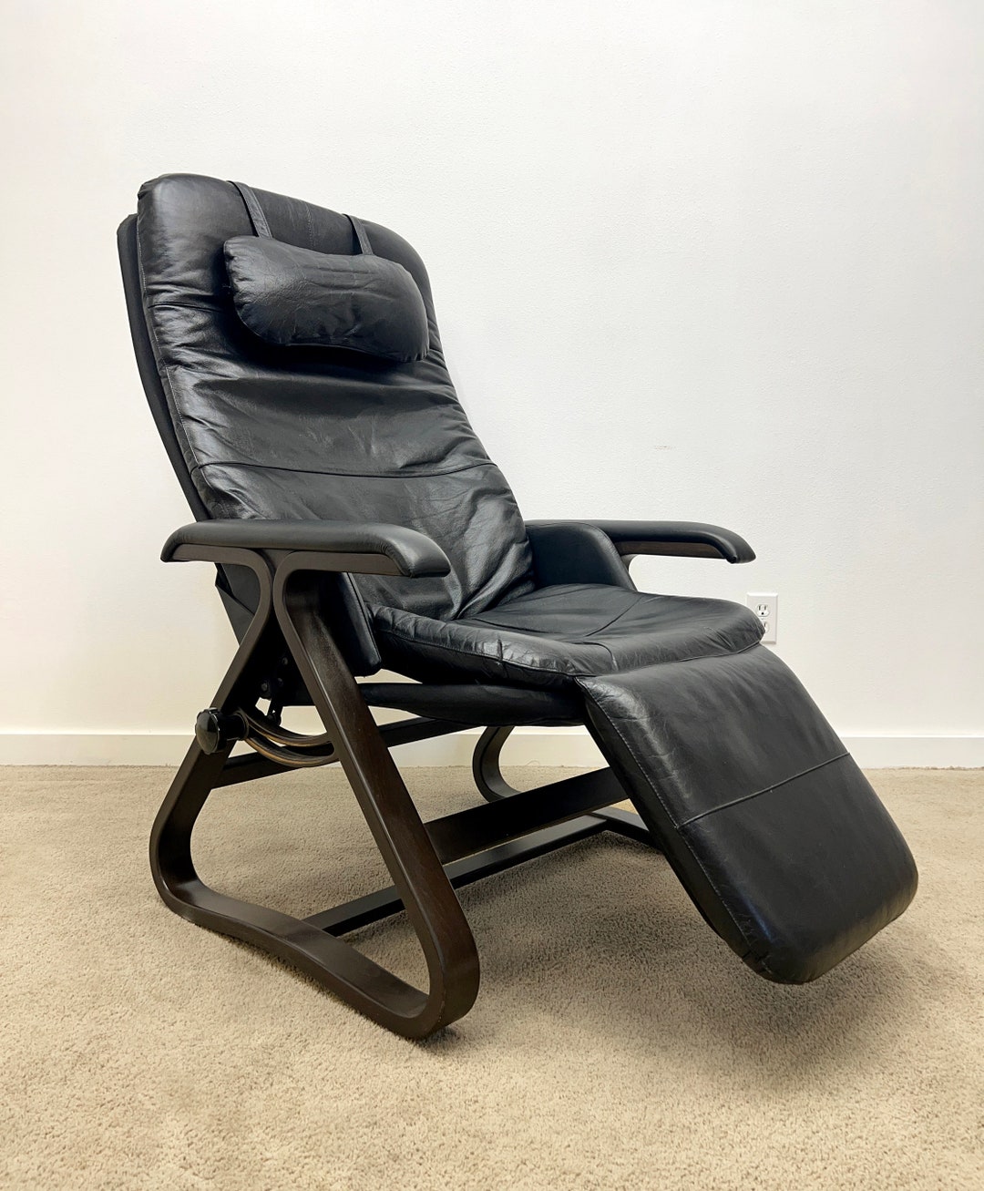 Danish Modern Backsaver Zero Gravity Leather Lounge Chair Recliner Mid ...