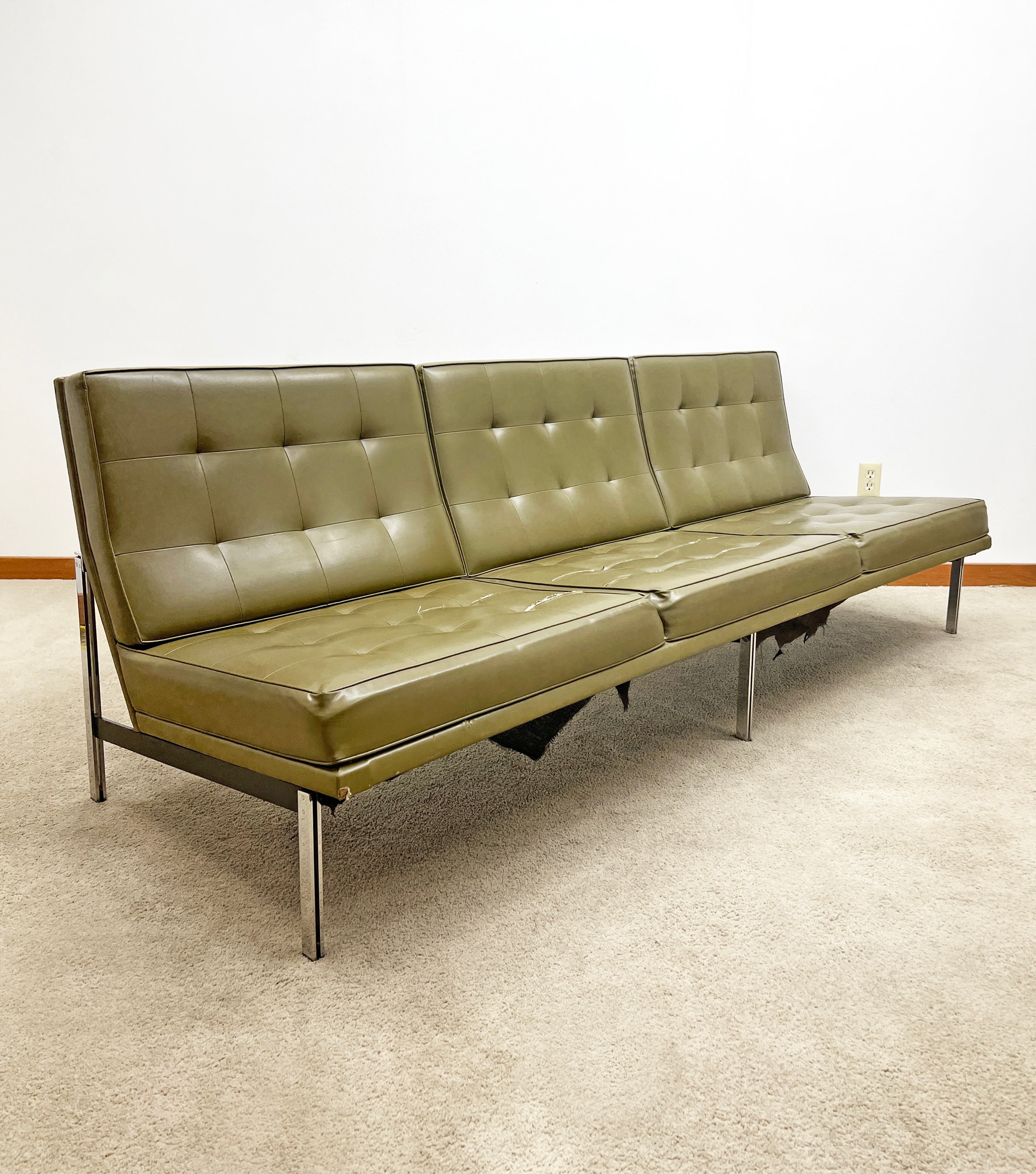 Vintage mid century Florence Knoll Parallel Bar sofa couch Etsy