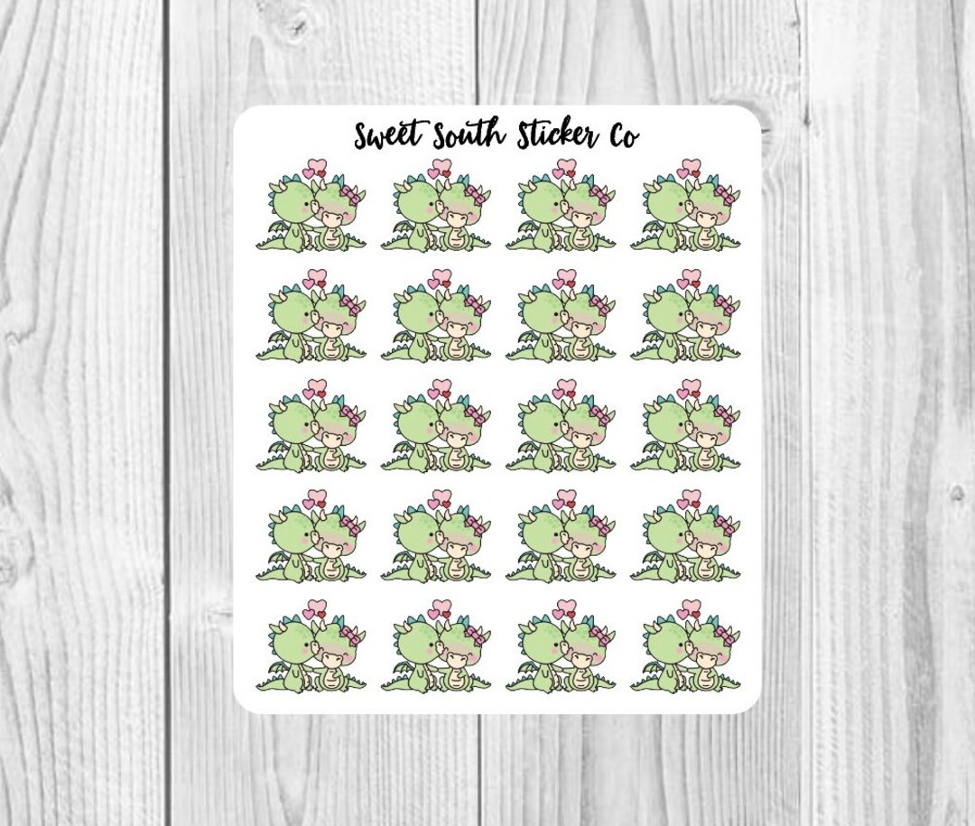 Spike the Dragon, Valentines Stickers, Planner Stickers, Gifts for ...