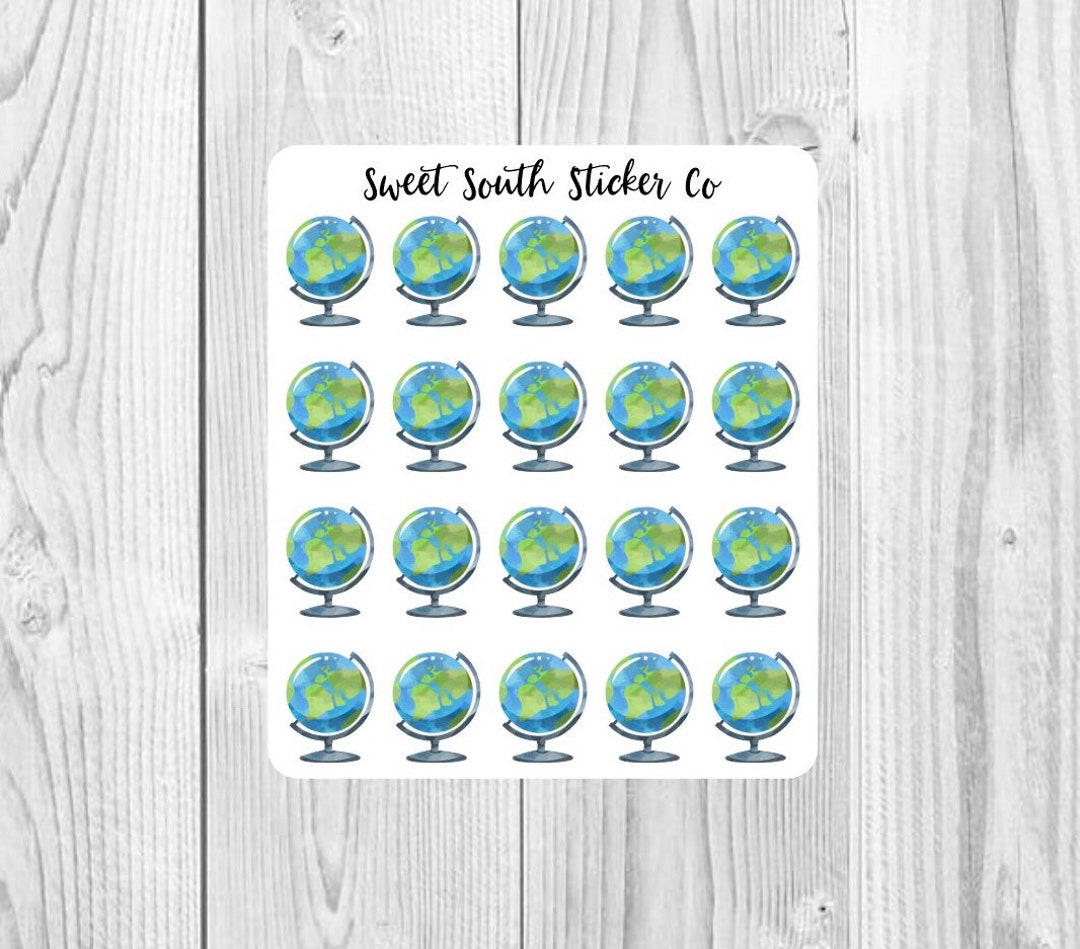 Globes, World History, Geography, Back to School, Planner Stickers - Etsy