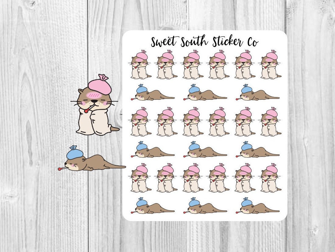 Ollie the Otter Otter Stickers Planner Stickers Illness | Etsy
