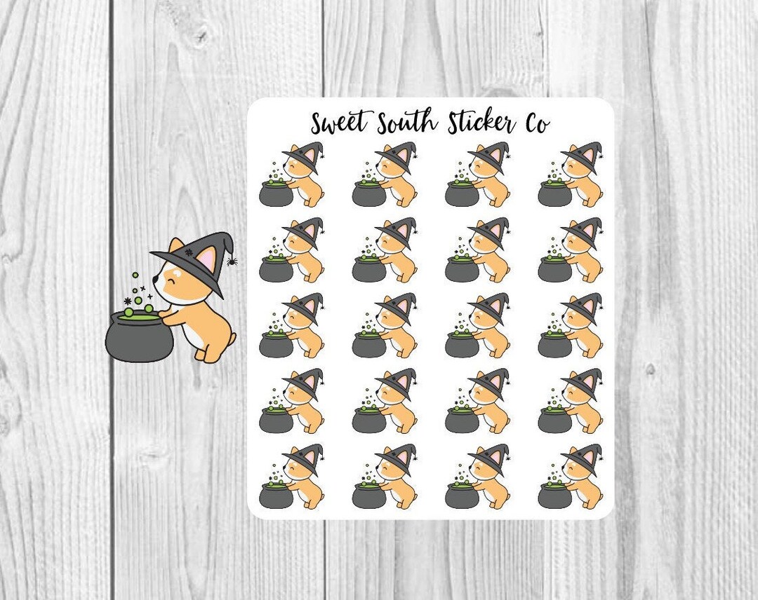 Gemma the Corgi, Halloween Stickers, Planner Stickers, Costume Stickers ...