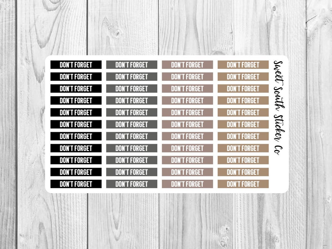 Reminder Stickers, Dont Forget Stickers, Planner Stickers, List ...