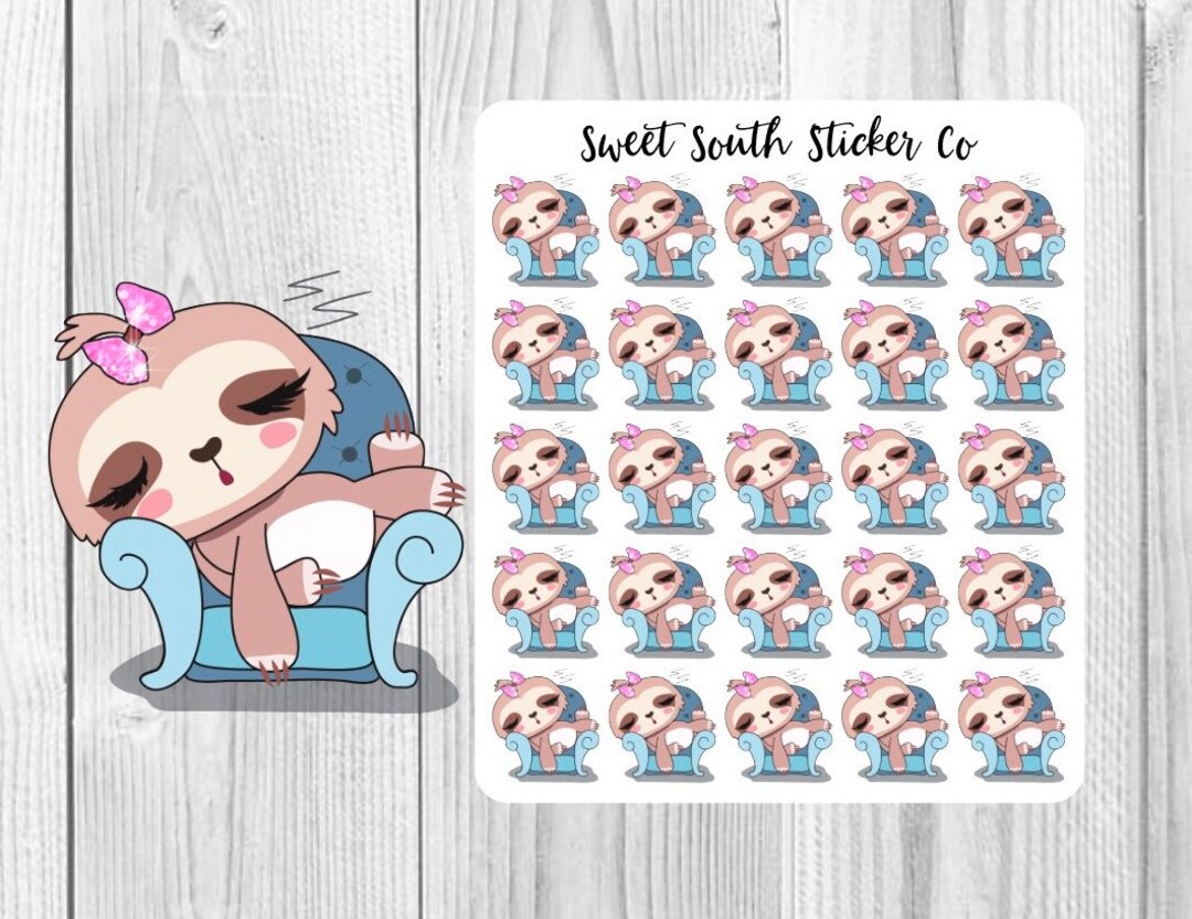 Lucy the Sloth, Nap Time, Sleep, Planner Stickers, Cute Stickers, Sloth ...