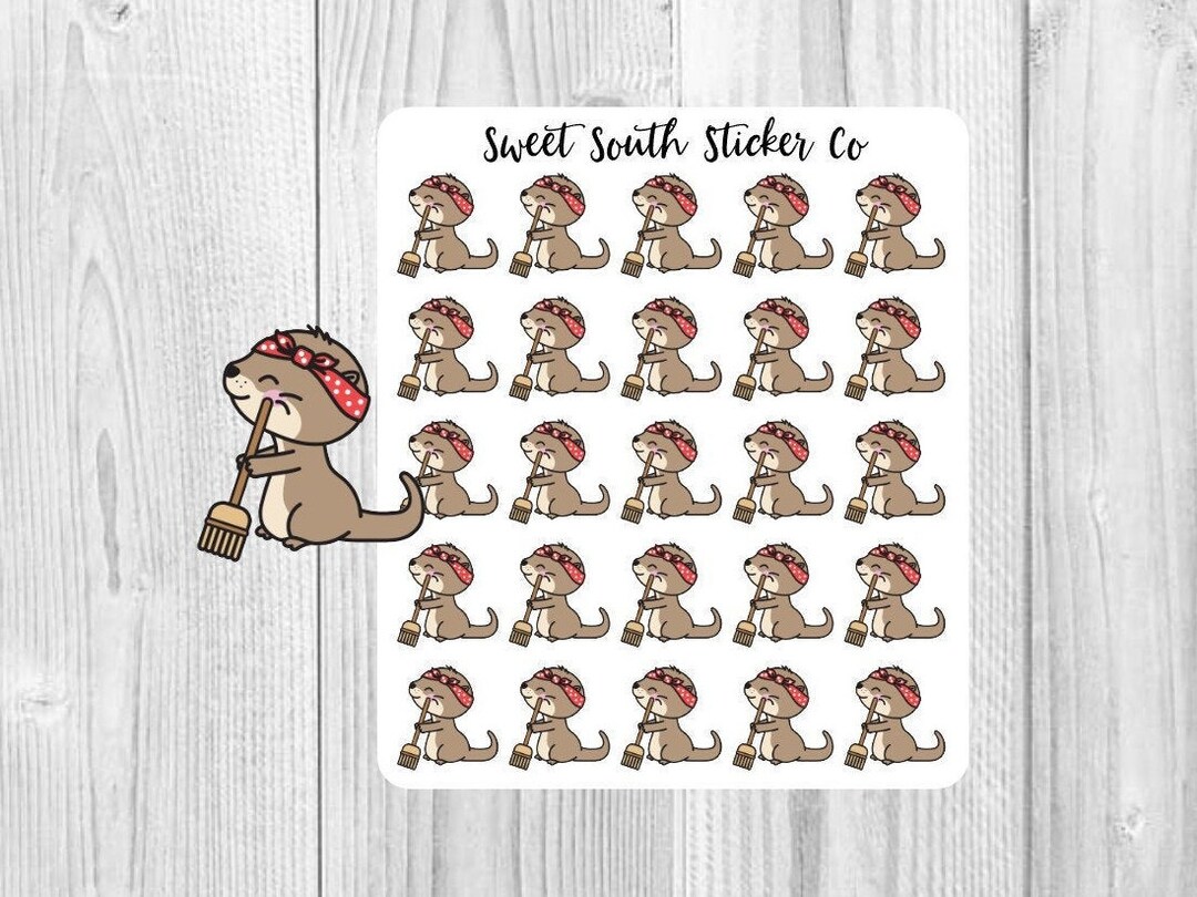 Ollie the Otter, Otter Stickers, Planner Stickers, Chore Stickers, Cute ...
