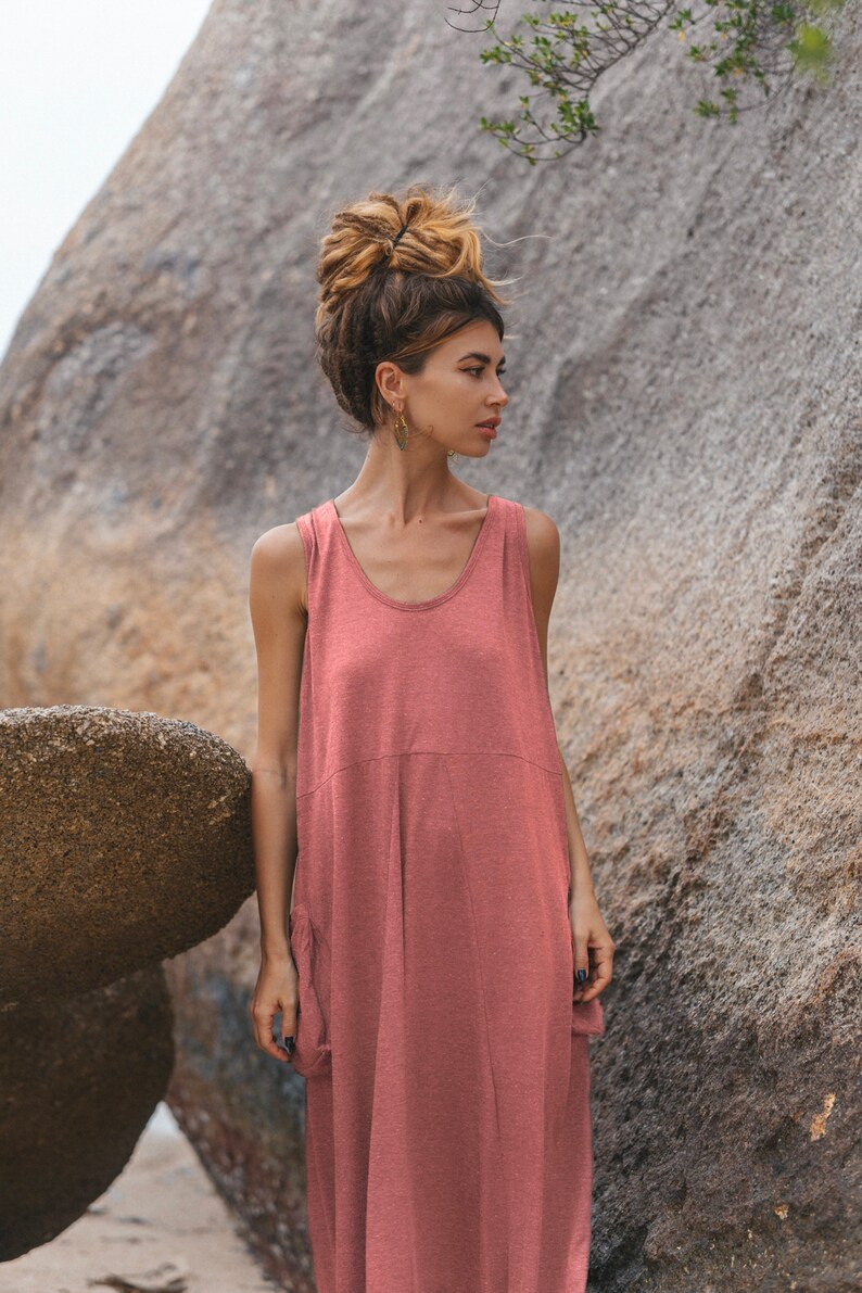 Sleeveless Pocket Dress Mahika Mythic Green / Bohemian Dress / - Etsy