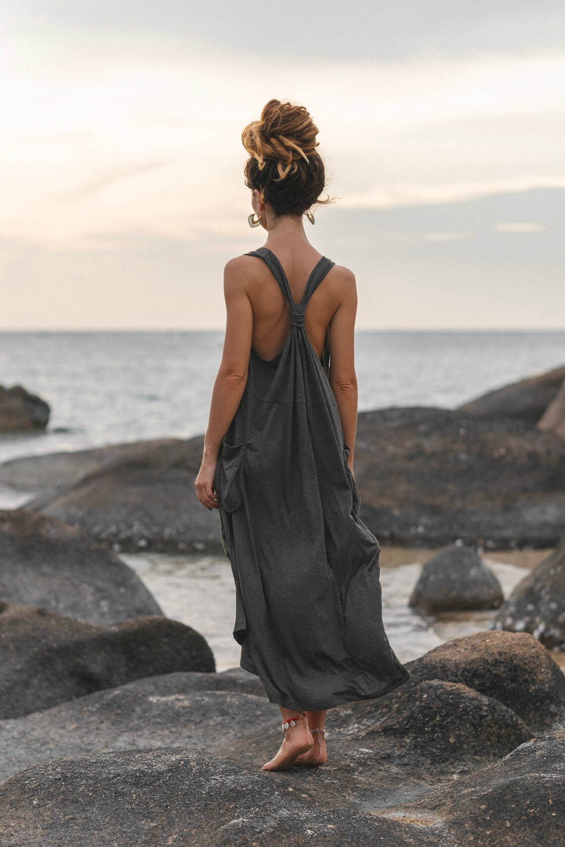 Sleeveless Pocket Dress Mahika Mythic Green / Bohemian Dress / - Etsy