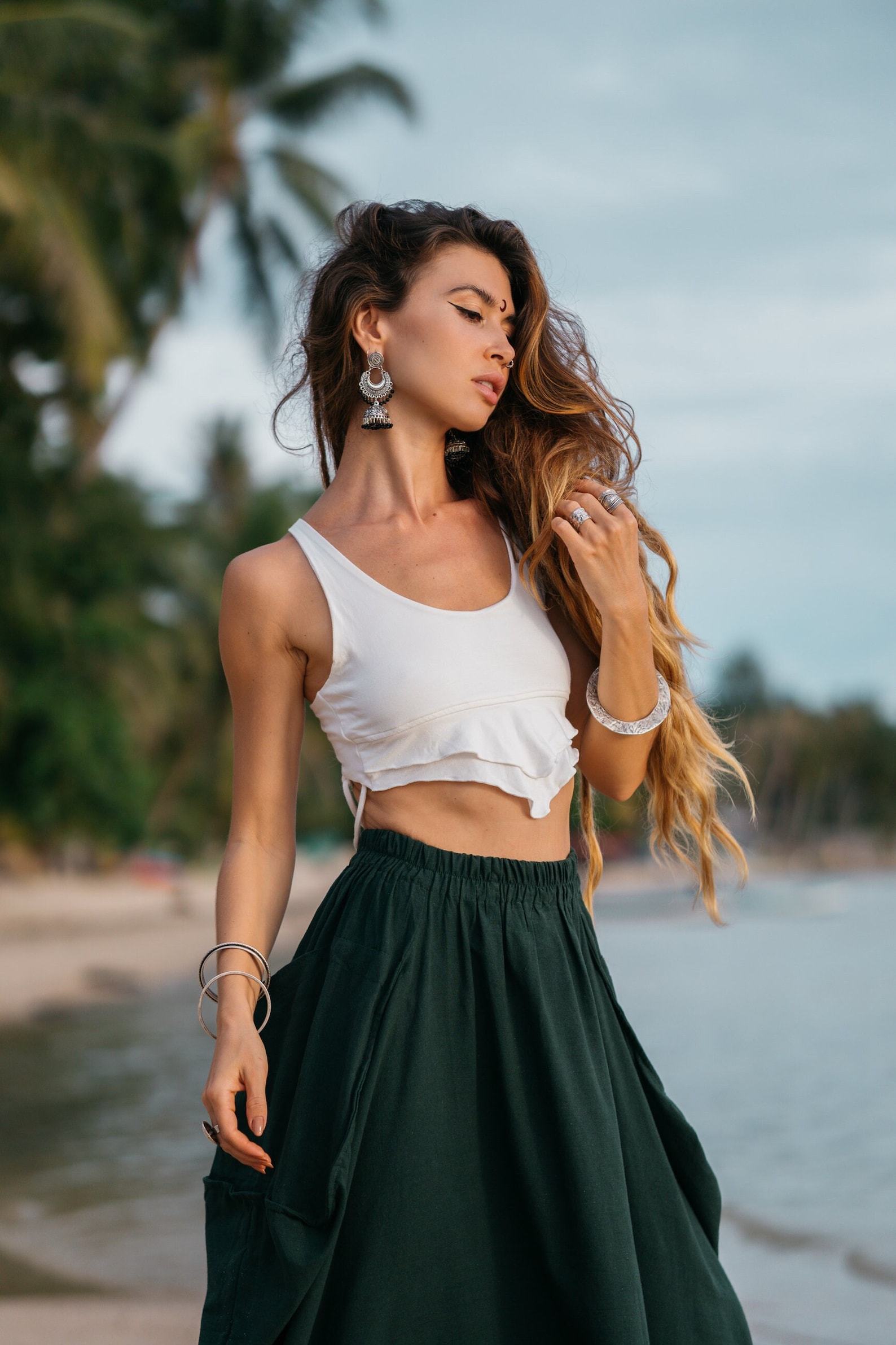 Womens Triangle Crop Top Aluna Black / Sleeveless Boho Tank Top - Etsy