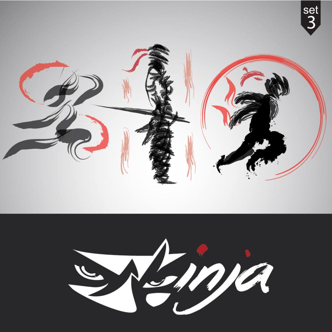Ninja Logo Set 3 - Etsy