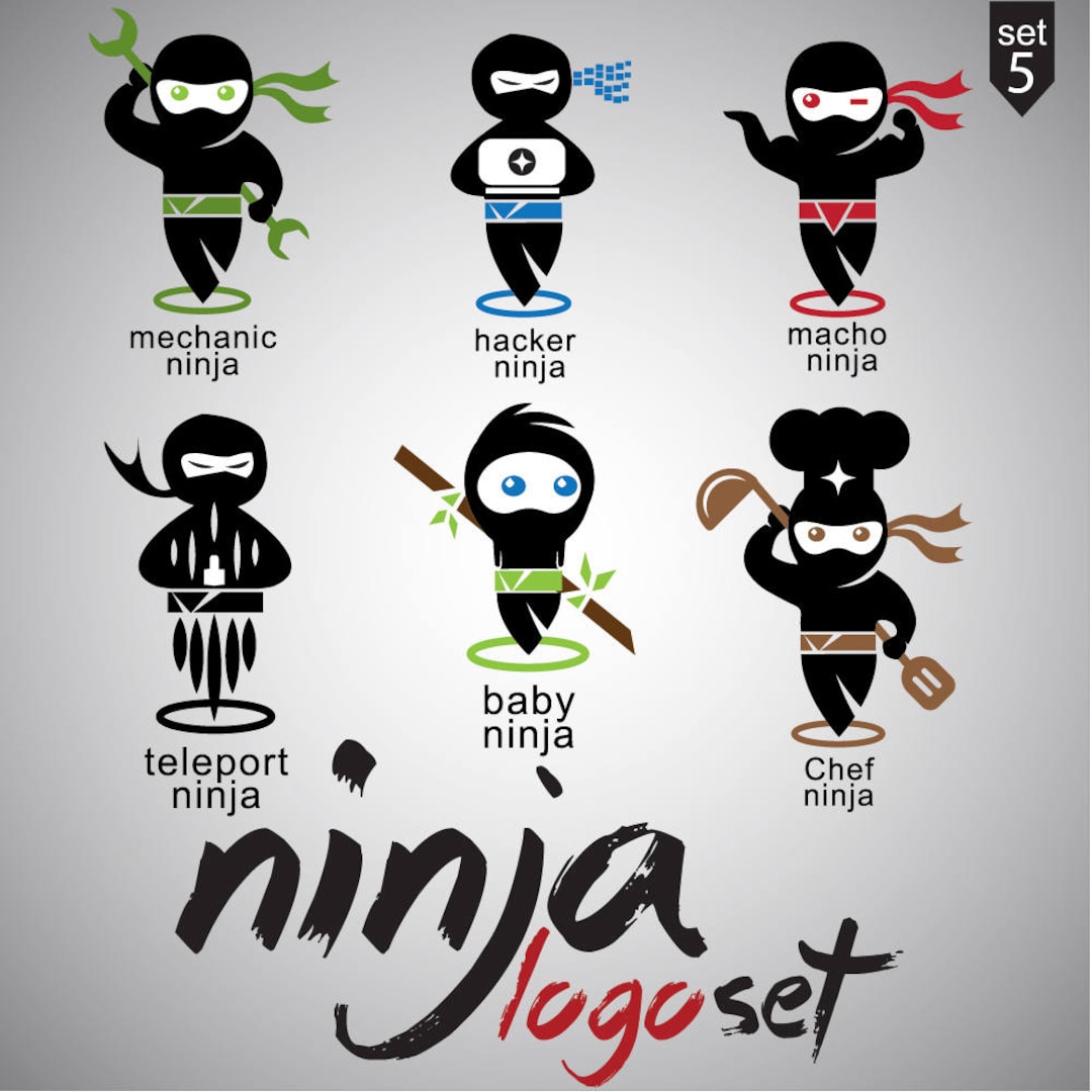 Ninja Logo Set 5 - Etsy