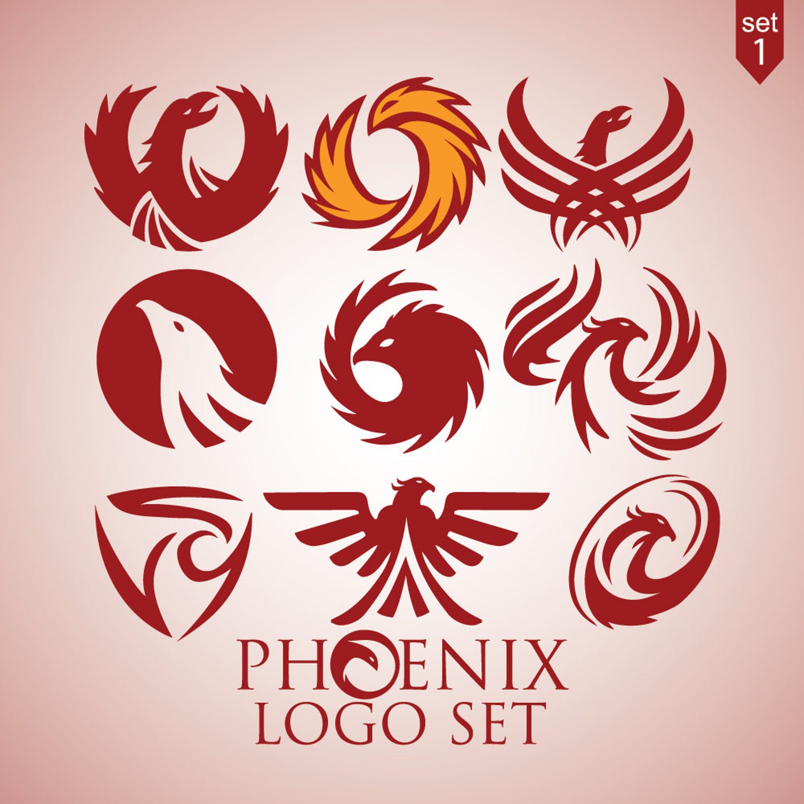 Instant Download Phoenix Logo Set 1 - Etsy