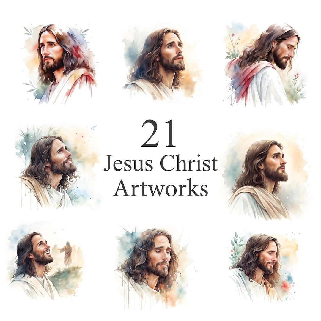 Jesus Christ Artworks, Clipart, Jesus Christ Images, 21 Watercolor Clip ...