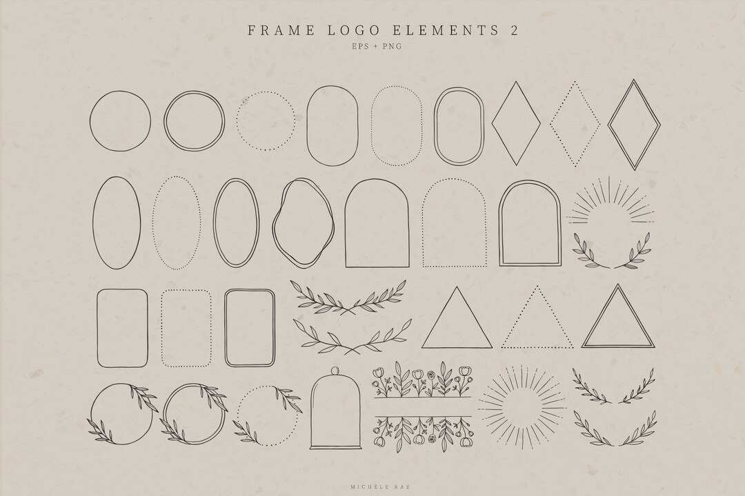 Frame Logo Elements, Logo Design, Business, Illustration, One Line ...