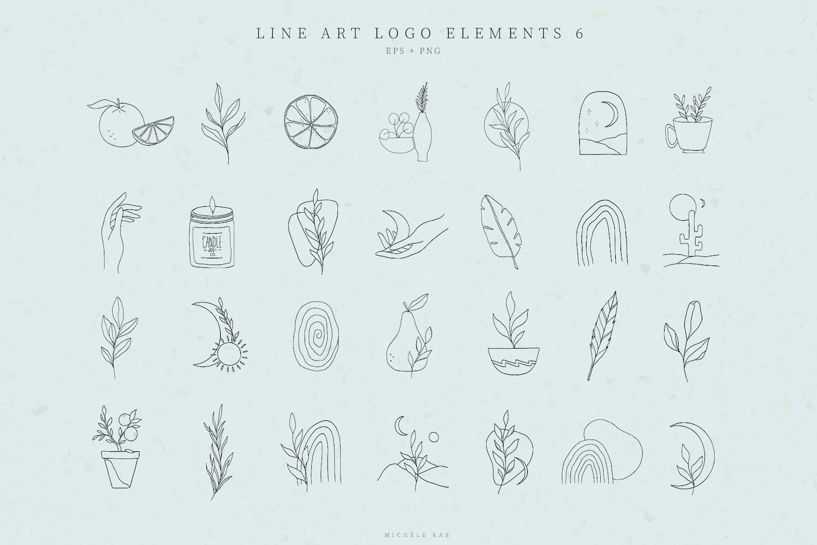Line Art Logo Elements, Logo Design, Business, Illustration, One Line ...