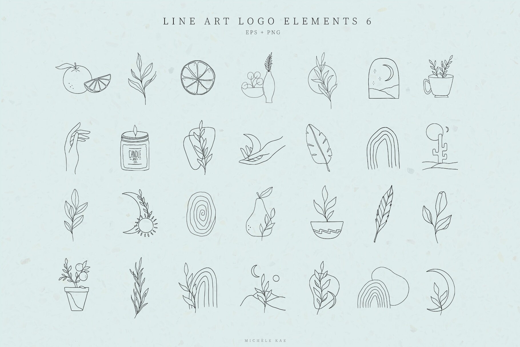 Line Art Logo Elements, Logo Design, Business, Illustration, One Line ...