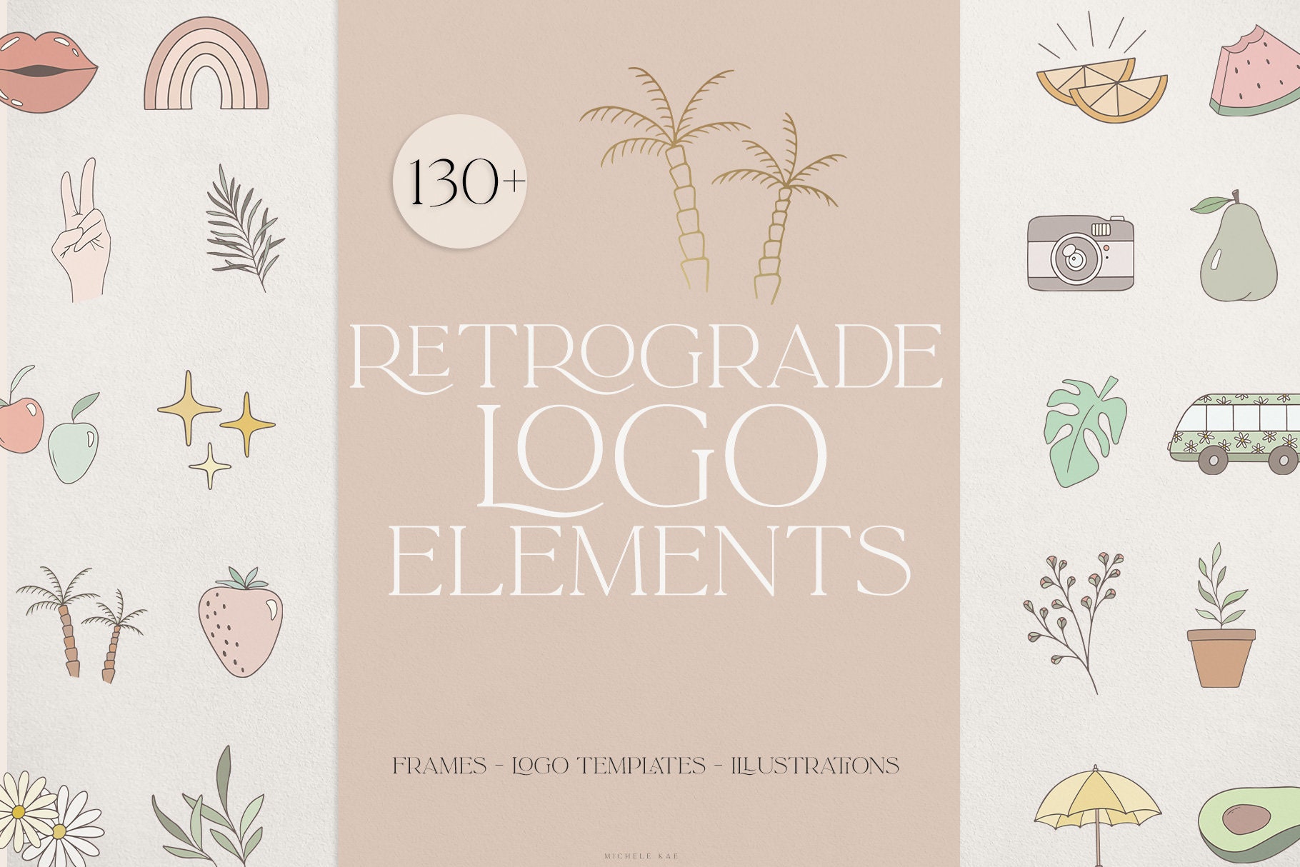 Retro Logo Elements, Frames, Vector, Illustrations, Retrograde, Vintage ...