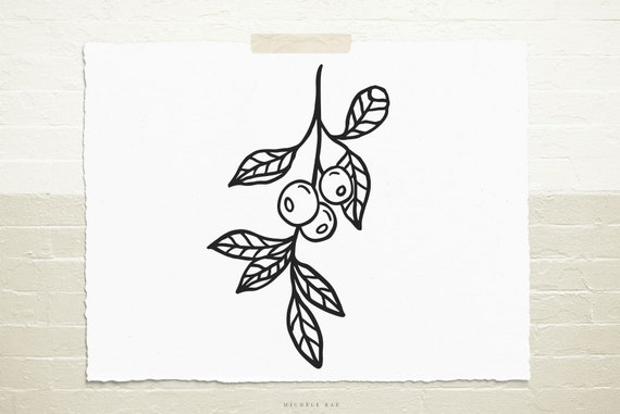 Berry Branch Svg File Botanical Svg Cut File Cutting File - Etsy