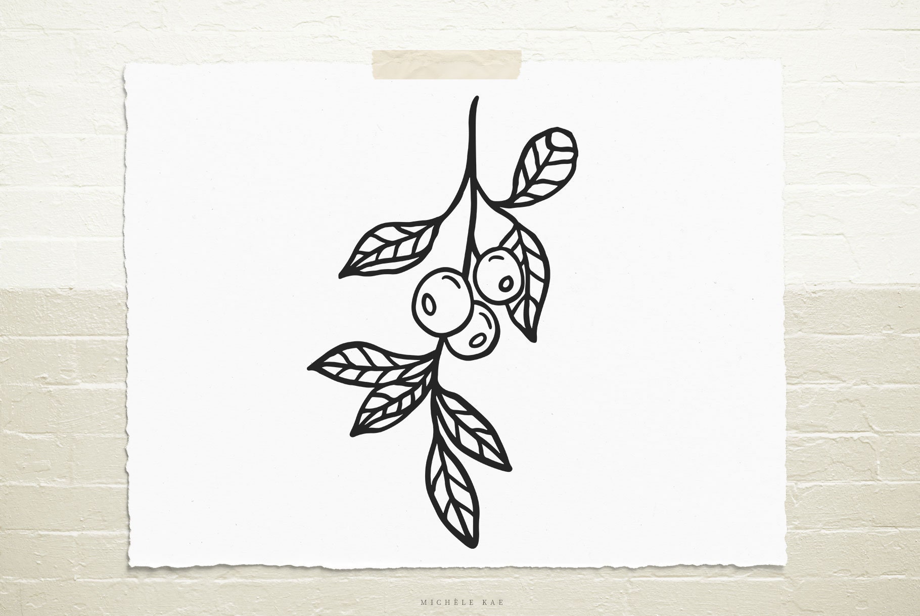 Berry Branch Svg File Botanical Svg Cut File Cutting File - Etsy