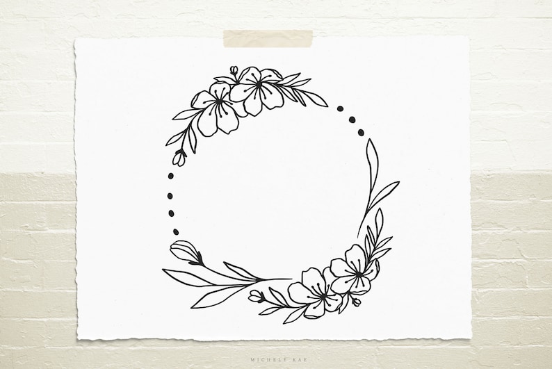 Wildflower Wreath Svg File Botanical Svg Cut File Cutting - Etsy