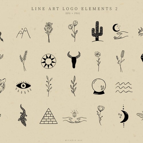 Line Art Logo Elements Logo Design Business Illustration - Etsy