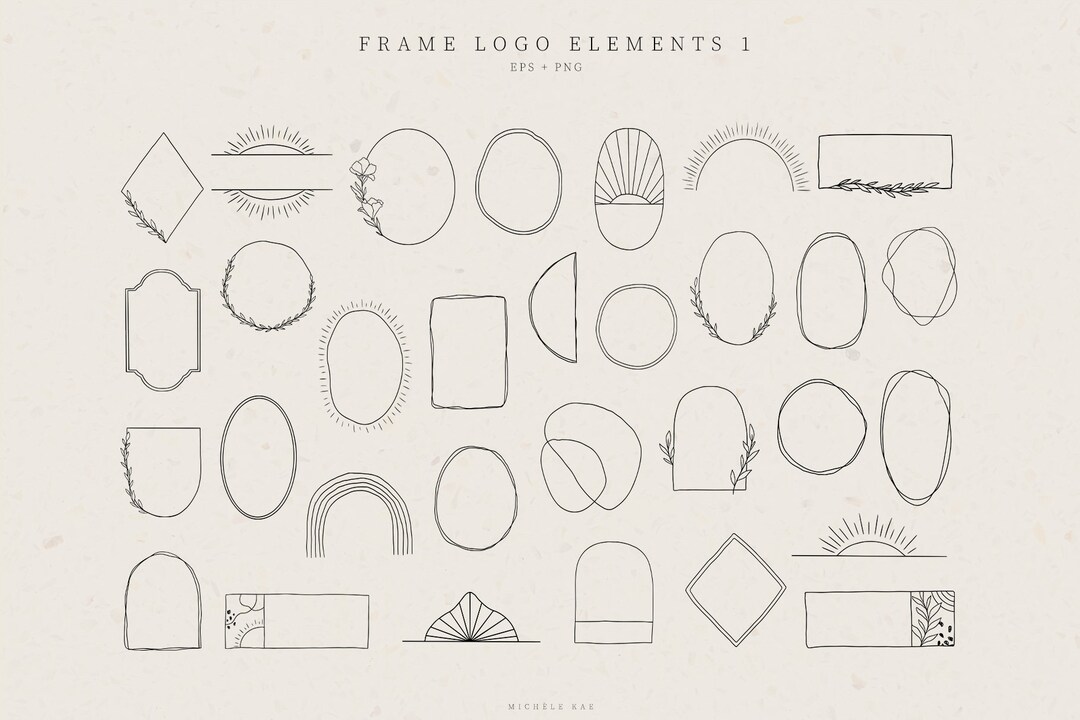 Frame Logo Elements, Logo Design, Business, Illustration, One Line ...