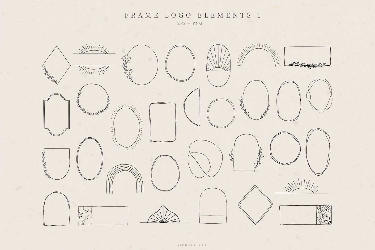 Frame Logo Elements, Logo Design, Business, Illustration, One Line ...