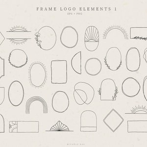 Frame Logo Elements, Logo Design, Business, Illustration, One Line ...